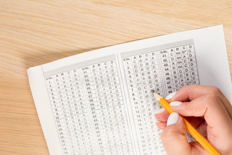 Student Hand Testing in Exercise and Passing Exam Carbon Paper Computer ...
