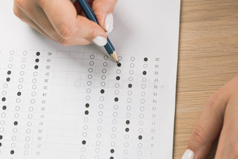 Student Hand Testing in Exercise and Passing Exam Carbon Paper Computer ...