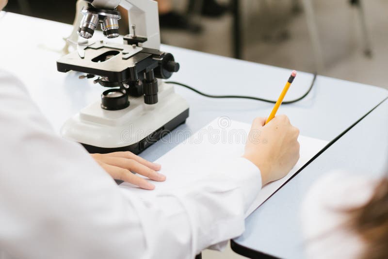 Student Hand Use Pencil Write Down Note in Class Stock Image - Image of ...