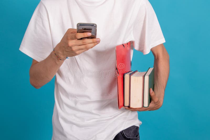 Student Hands with Mobile Phone Stock Photo - Image of messages ...