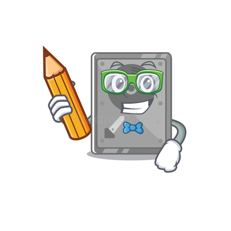 Geek Hard Drive Internal Mascot Isolated Cartoon Stock Vector ...