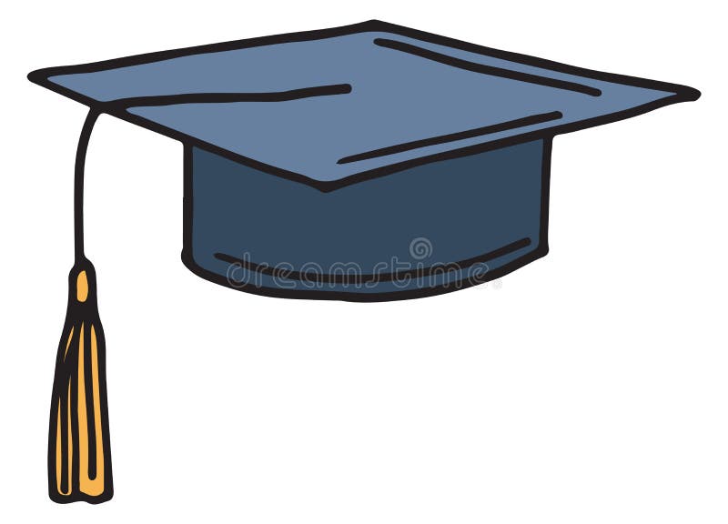Graduation Cap Icon. Student Hat Line Symbol Stock Vector ...