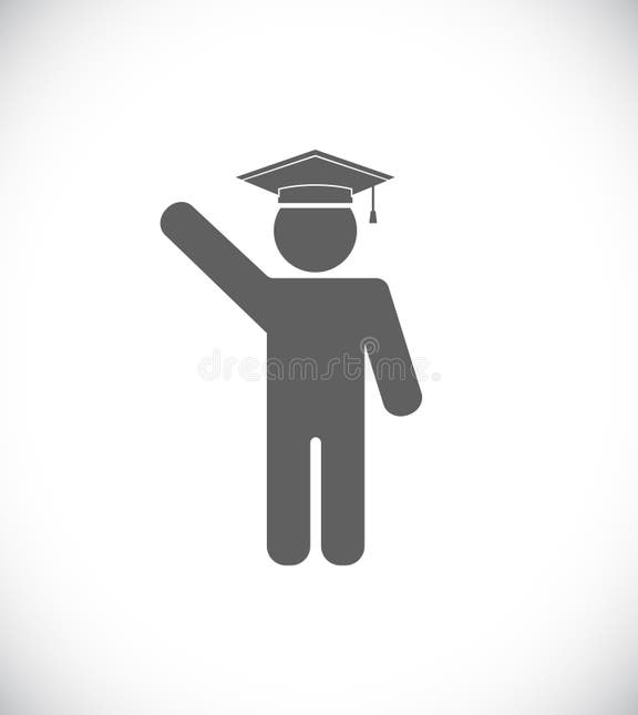 Student with hat icon stock vector. Illustration of academic - 201177089