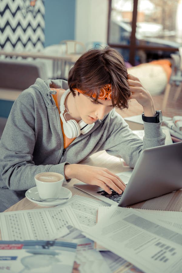 Student Having Difficulties with His Course Paper Stock Photo - Image ...