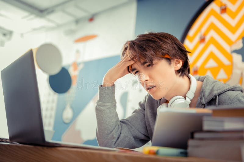 Student Having a Lot of Homework To Do Stock Image - Image of manager ...