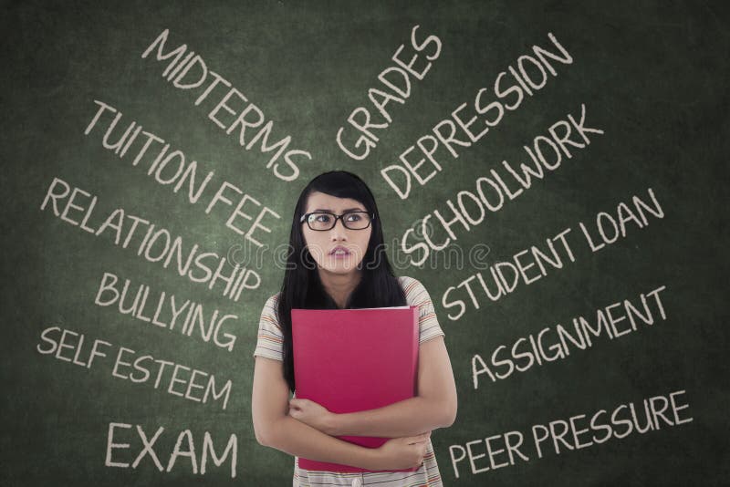 Student Having Many Problems Stock Image - Image of midterms, female ...