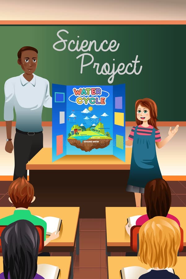 Student Having Science Presentation Stock Vector - Illustration of ...