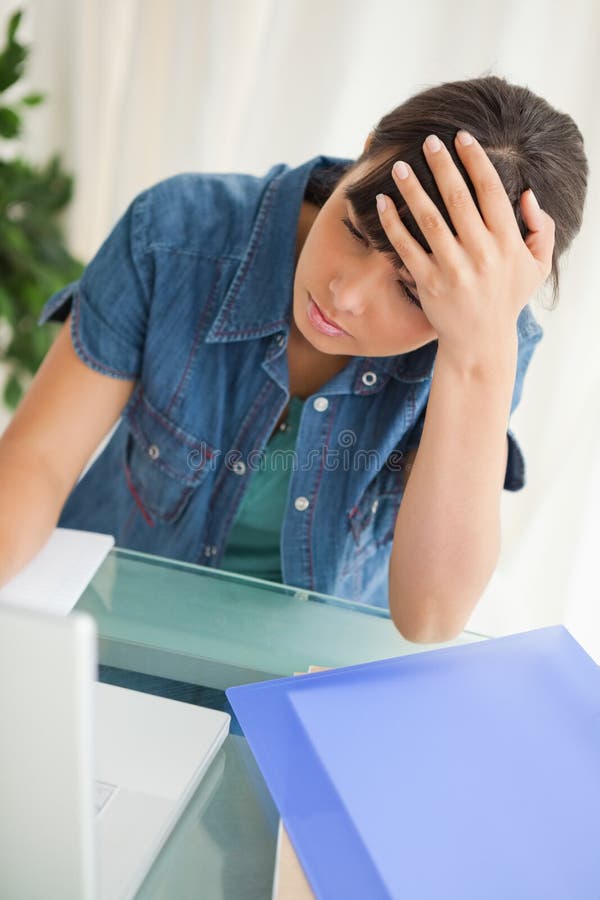 Student with Headache stock image. Image of education - 135615107