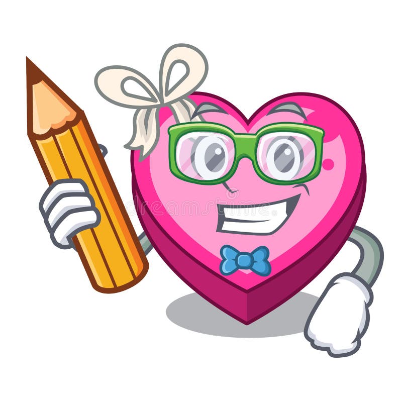 Student Heart Box Isolated in the Character Stock Vector - Illustration ...