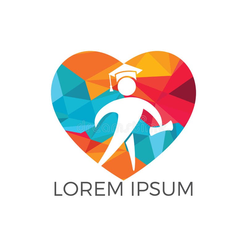 Student Heart Shape Logo Design. Education Logo. Stock Vector ...