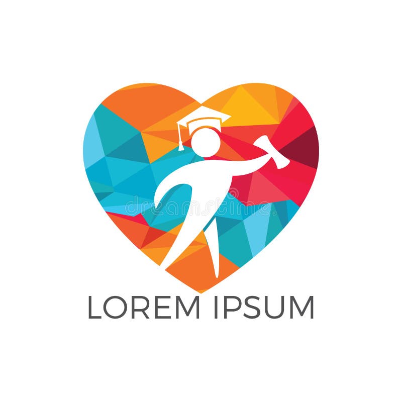 Student Heart Shape Logo Design. Education Logo. Stock Vector ...