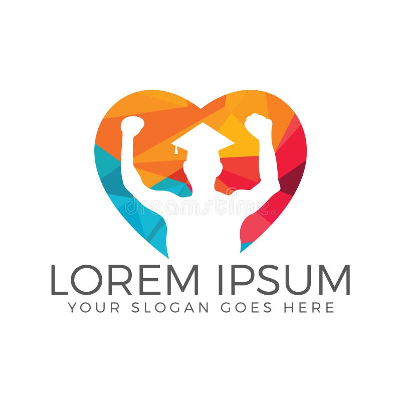 Student Heart Shape Logo Design. Education Logo. Stock Vector ...