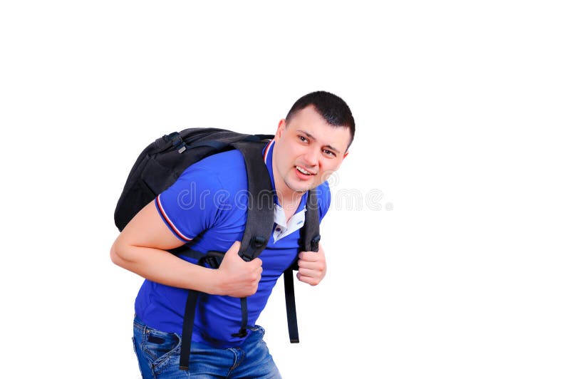 The Student with a Heavy Backpack Stock Photo - Image of college ...