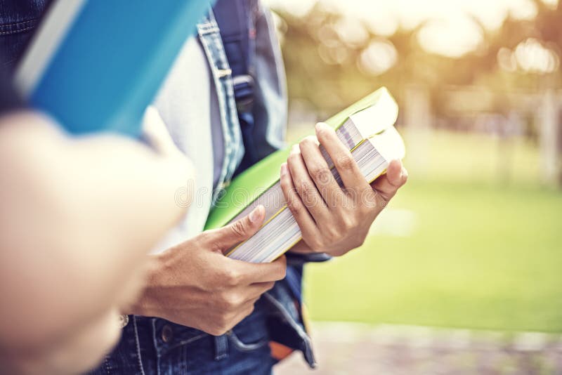 Student Hold Book after Finish Study at University Stock Image - Image ...
