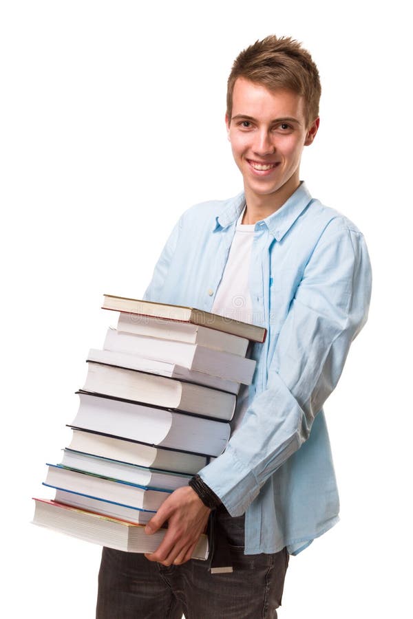 Attractive Teen Boy with Book Stock Photo - Image of study, blond: 394760