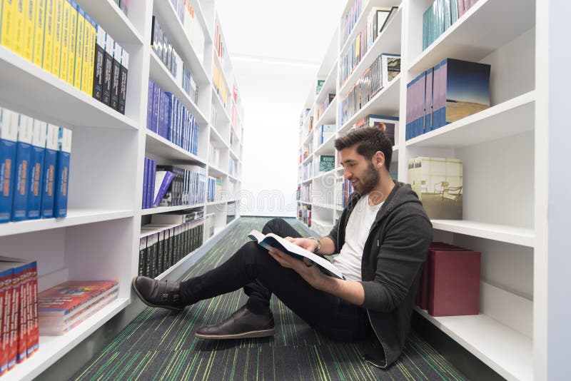 Student Holding Lot of Books in School Library Stock Image - Image of ...