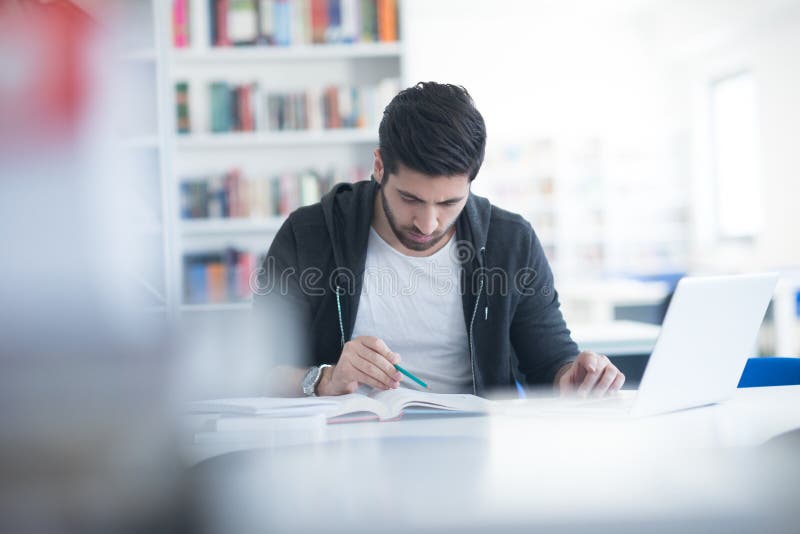 Student Holding Lot of Books in School Library Stock Image - Image of ...
