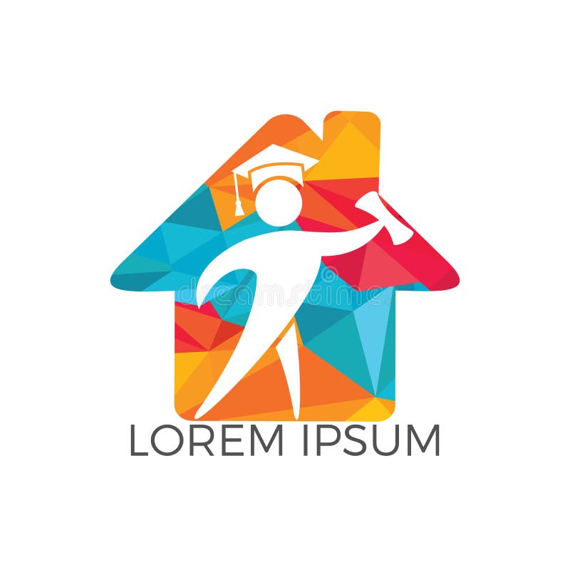 Student House Shape Logo Design. Education Logo. Stock Vector ...