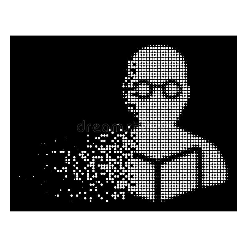 White Dissolving Pixelated Halftone Student Icon Stock Vector ...