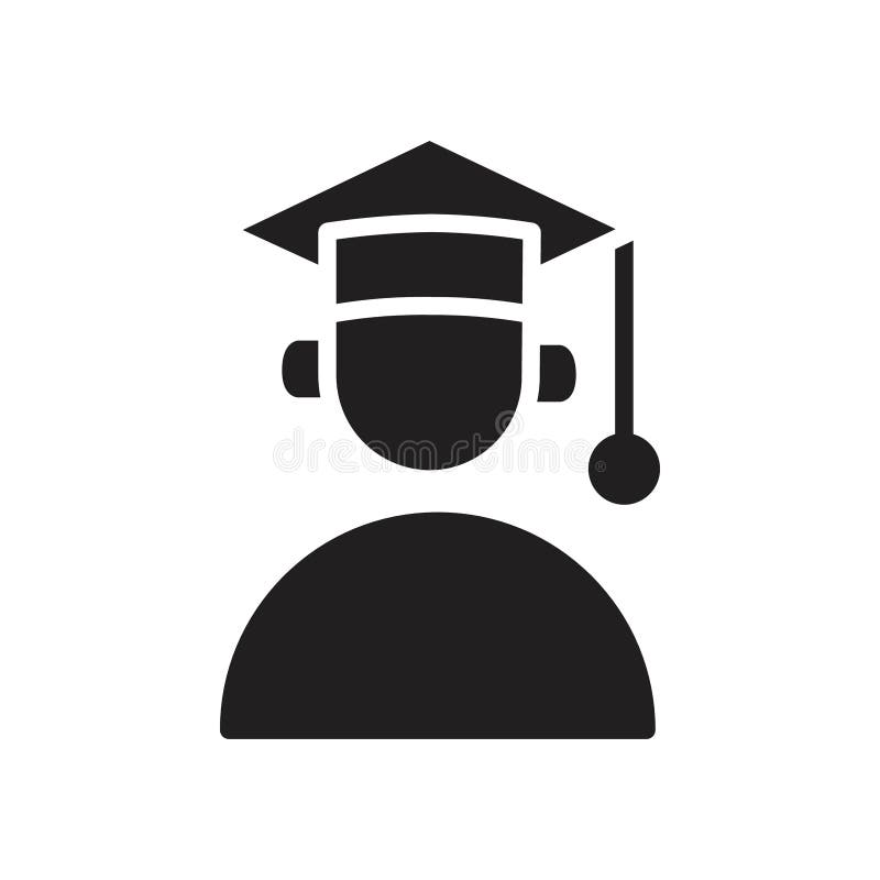 Student Icon Flat Line Illustration Stock Vector - Illustration of ...