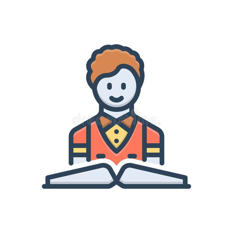 Color Illustration Icon for Student, Reciter and Young Stock ...