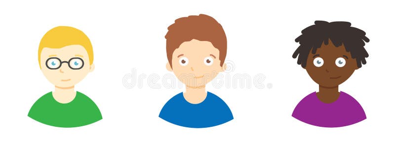 Student Icon Set in Cartoon Flat Style Stock Vector - Illustration of ...