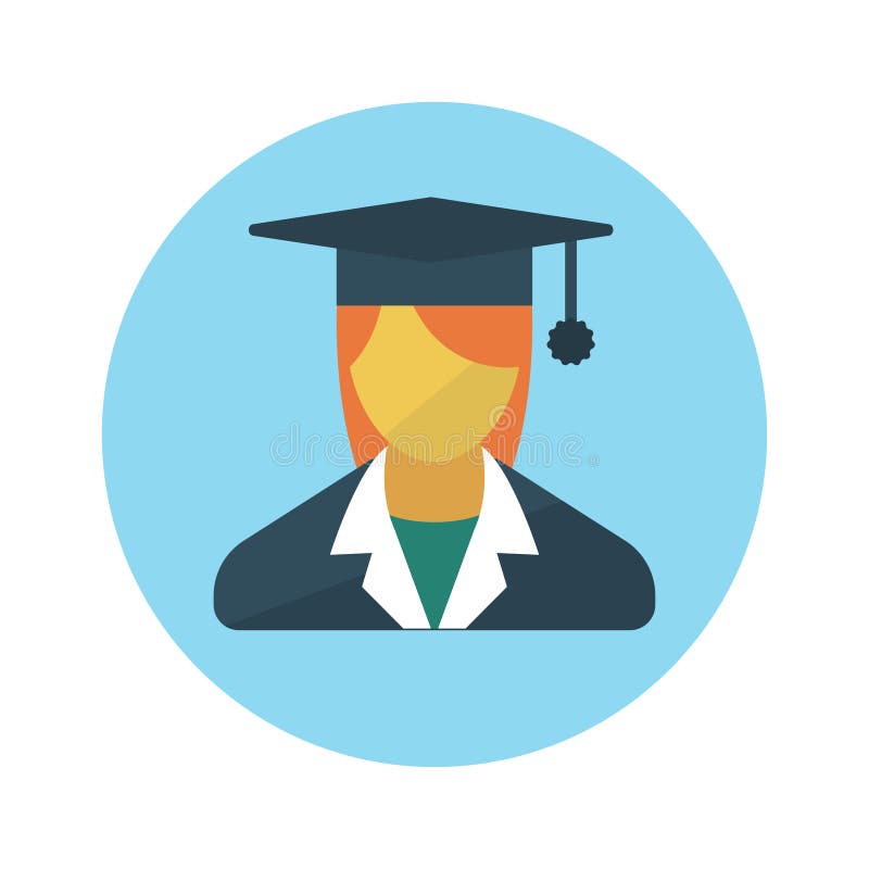 Student Vector Flat Color Icon Stock Vector - Illustration of ...