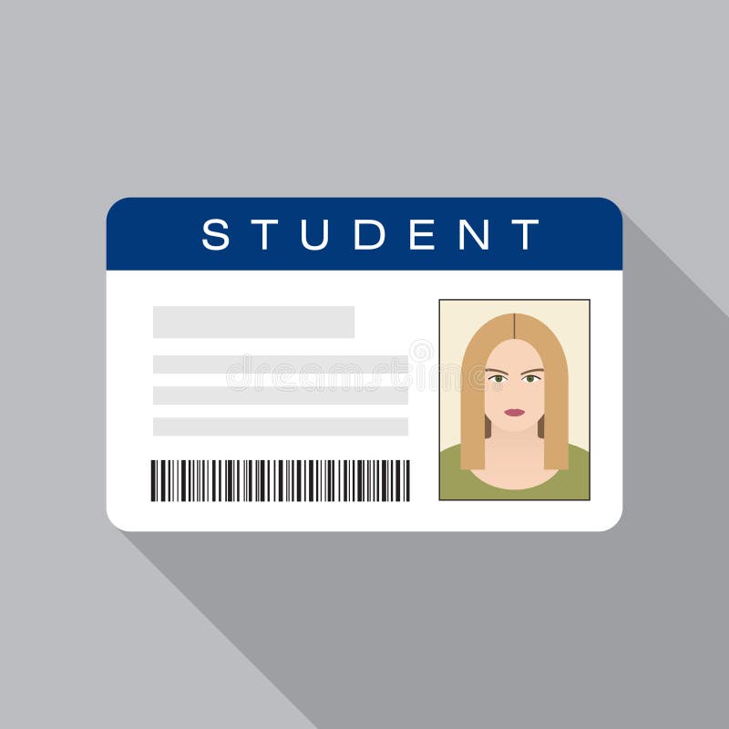 Student ID card stock vector. Illustration of girl, barcode - 85703950
