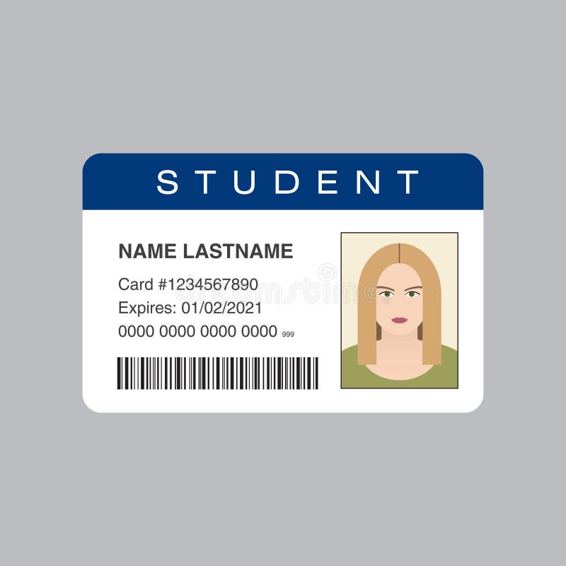 Student ID card stock vector. Illustration of girl, barcode - 85703950