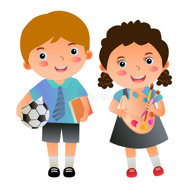Student Kids Cartoon Avatar Illustration Stock Vector - Illustration of ...
