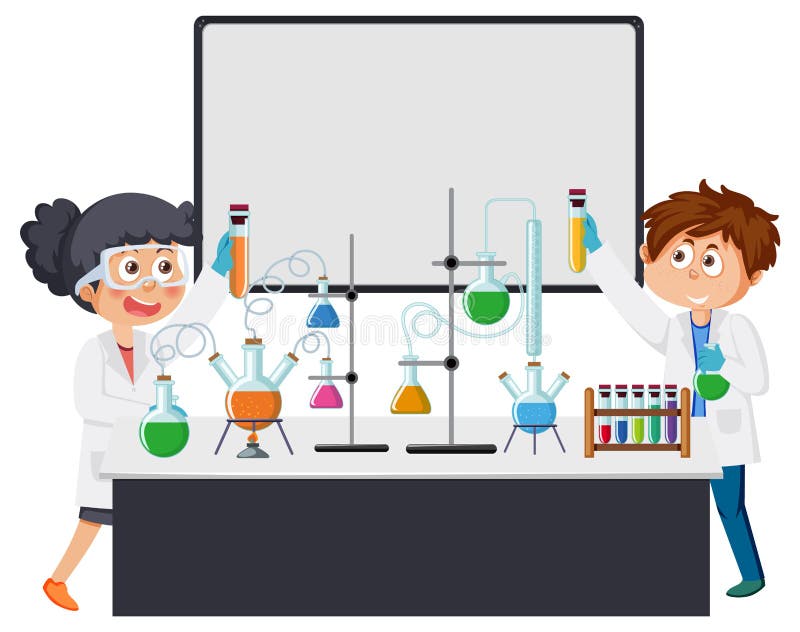 Student Kids Doing Science Experiment Stock Vector - Illustration of ...