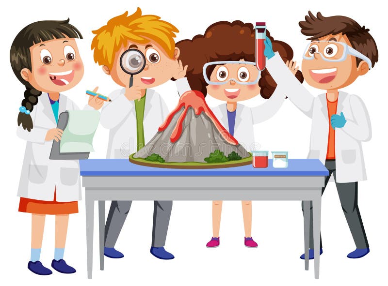 Student Kids Doing Science Experiment Stock Vector - Illustration of ...