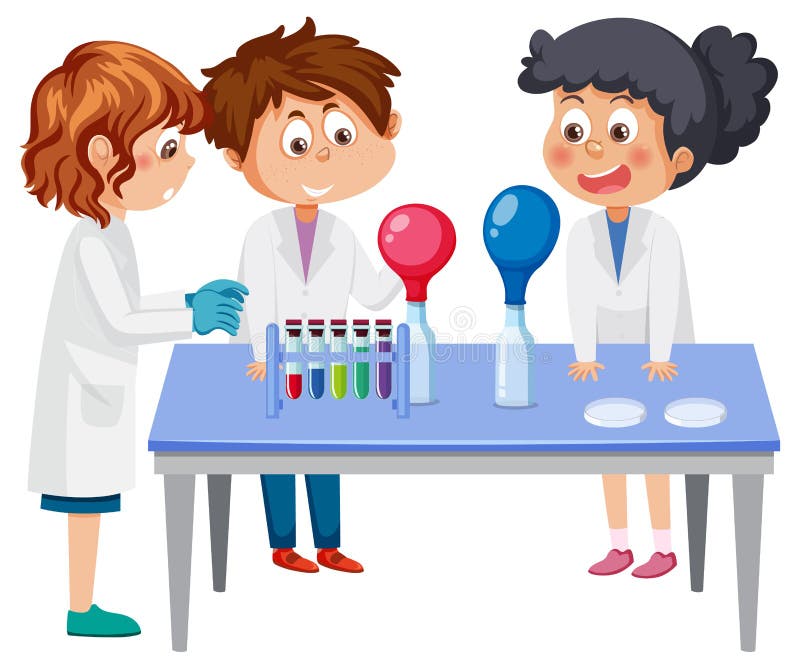 Student Kids Doing Science Experiment Stock Vector - Illustration of ...