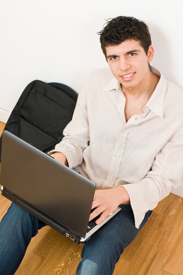 Student with laptop stock photo. Image of office, communication - 8506418