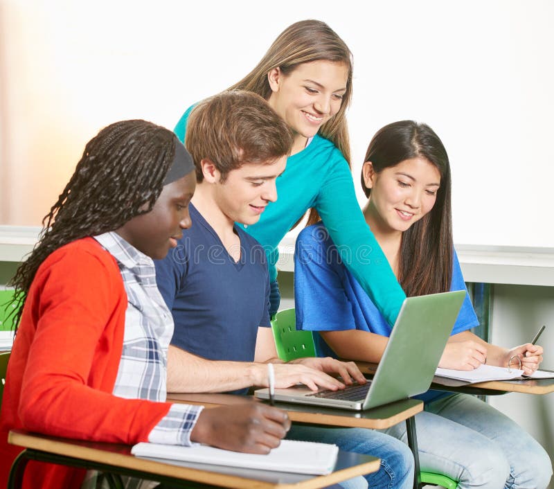 Student with a laptop stock image. Image of study, smile - 70840425