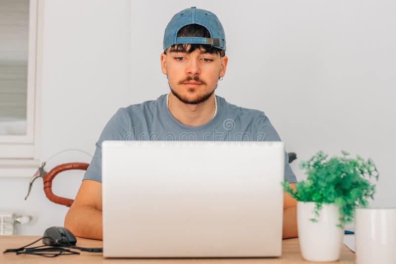 Student with laptop stock photo. Image of male, student - 352274764