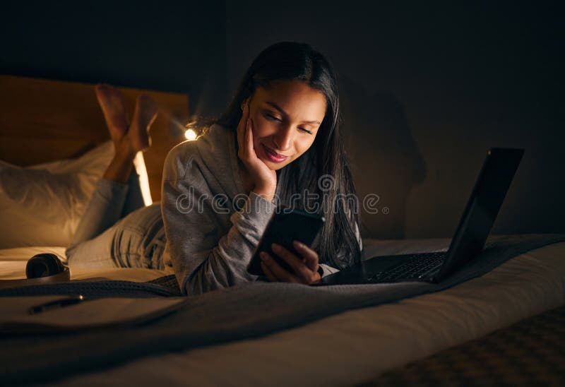 Student, Laptop and Notebook at Night for Study, Learning and ...