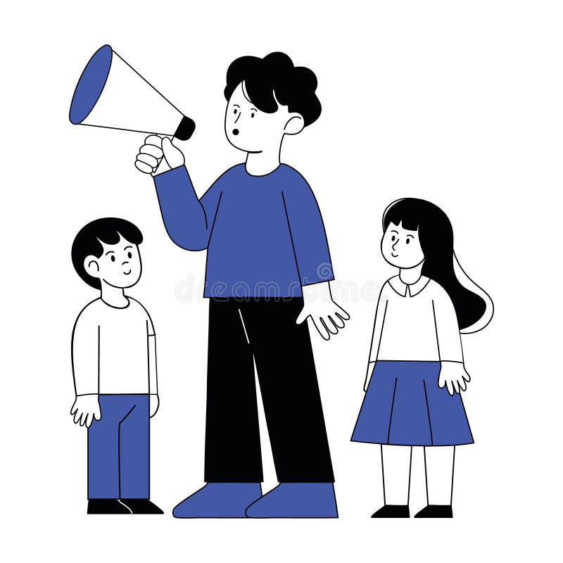 Student Leader Guiding Students Stock Vector - Illustration of girl ...