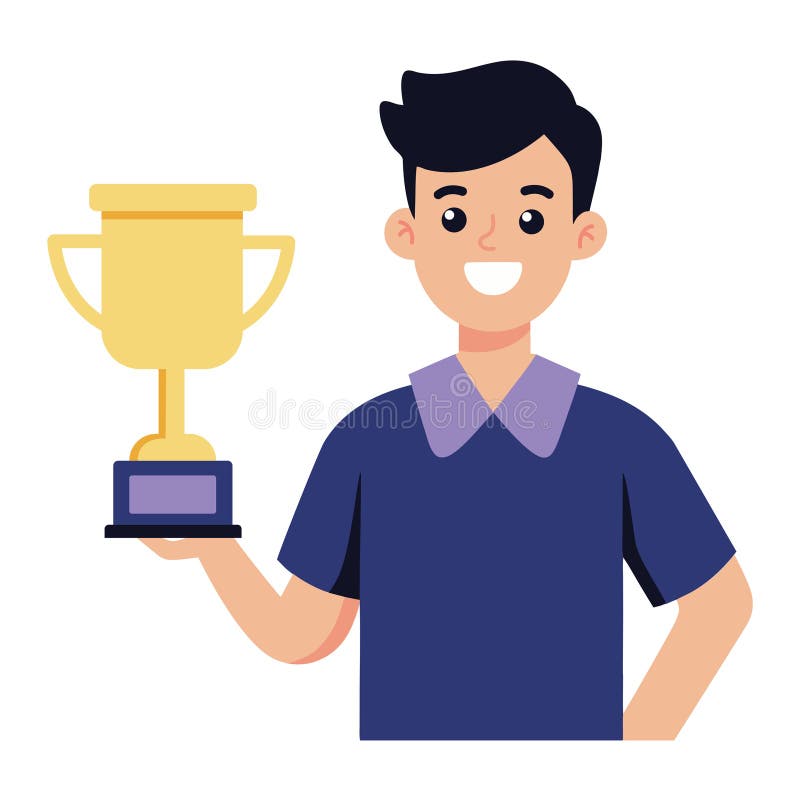 Student Leader Holding Trophy Stock Illustration - Illustration of ...