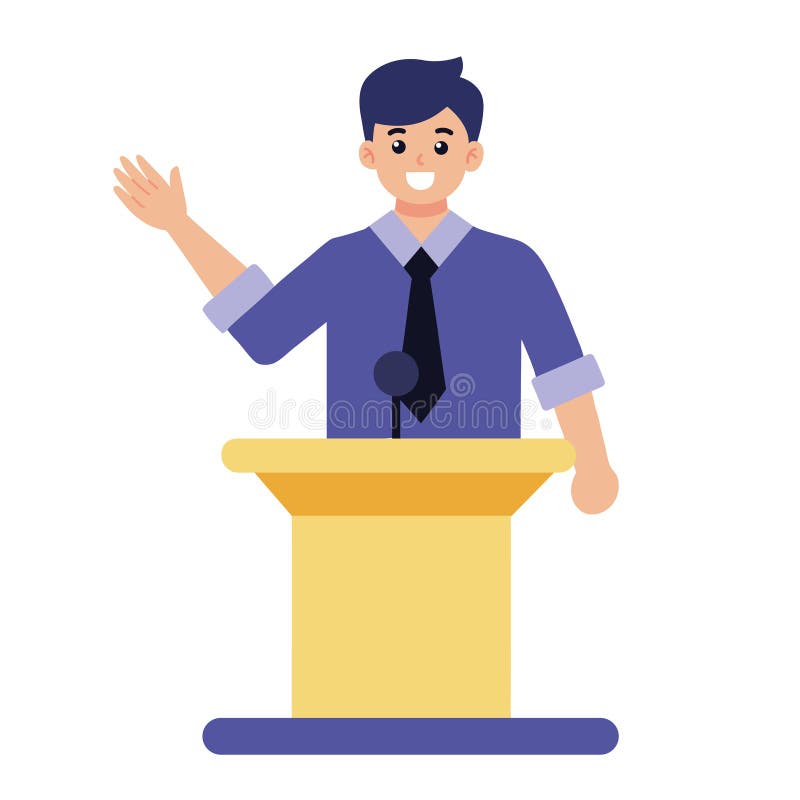 Student Leader on Podium Icon Stock Illustration - Illustration of ...