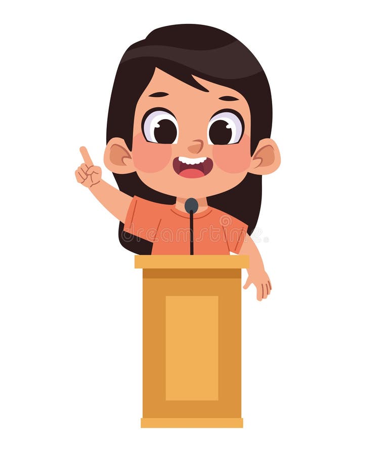 Student Leader Giving Speech Stock Illustration - Illustration of ...