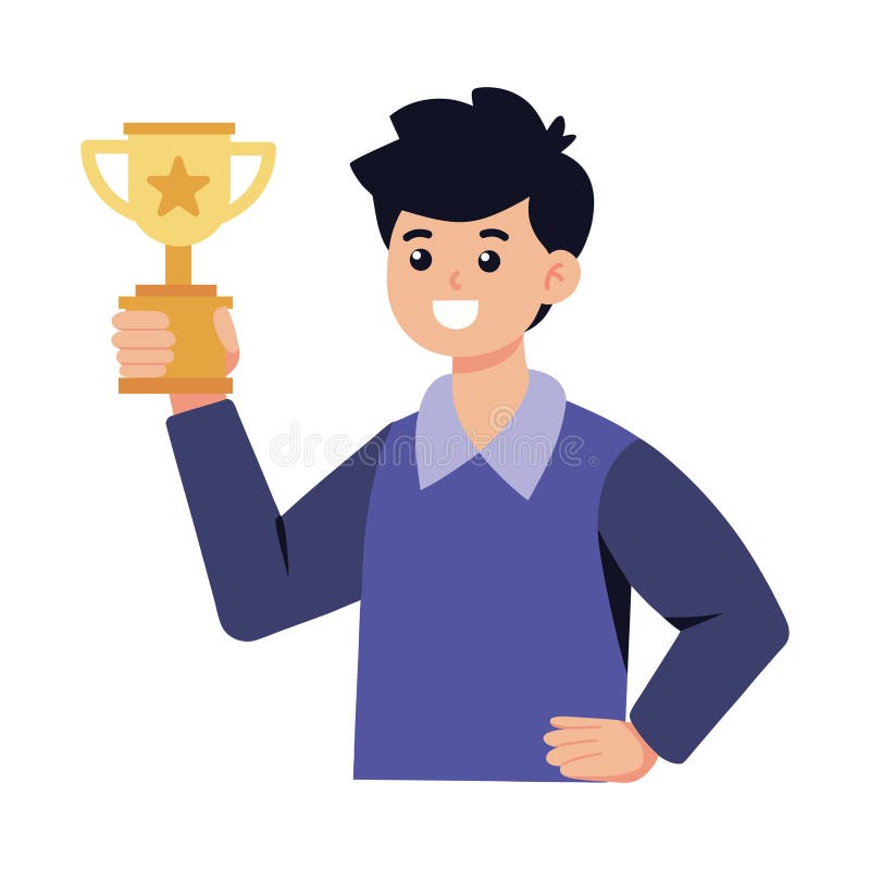 Student Leader with Trophy stock illustration. Illustration of isolated ...