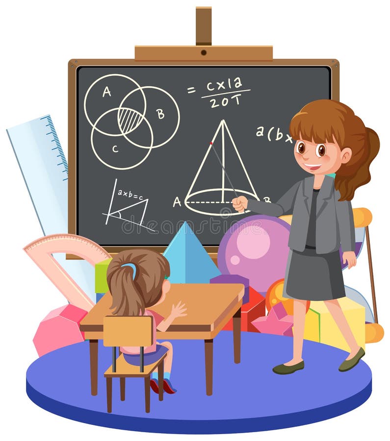 Student Leaning Math in Classroom Stock Vector - Illustration of ...