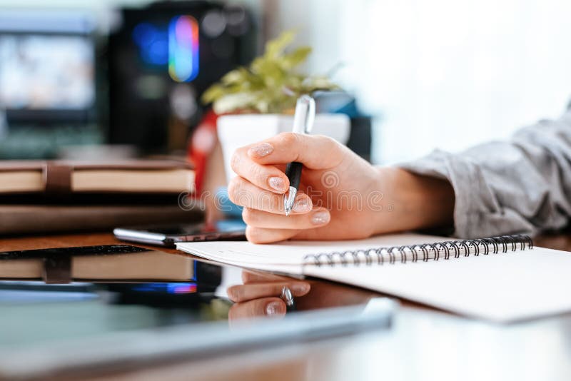 Student Learning and Hold Pen for Writing a Note. Student Learning at ...