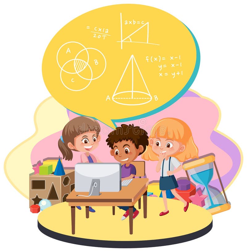 Student Learning Math Using Electronic Device Stock Vector - Illustration of math, learn: 231511846