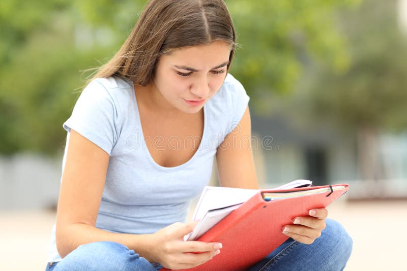 Student Learning Reading Notes in a Campus Stock Photo - Image of hard ...