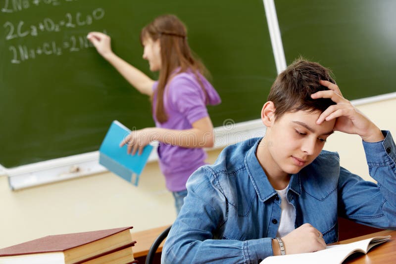 Student at lesson stock photo. Image of person, girl - 20199070