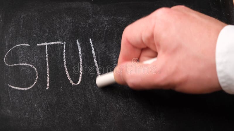 Student Lettering on Blackboard Stock Footage - Video of educational ...