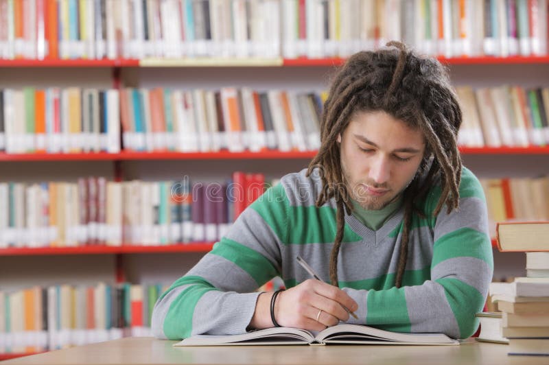 Student in library stock photo. Image of library, studying - 29036528