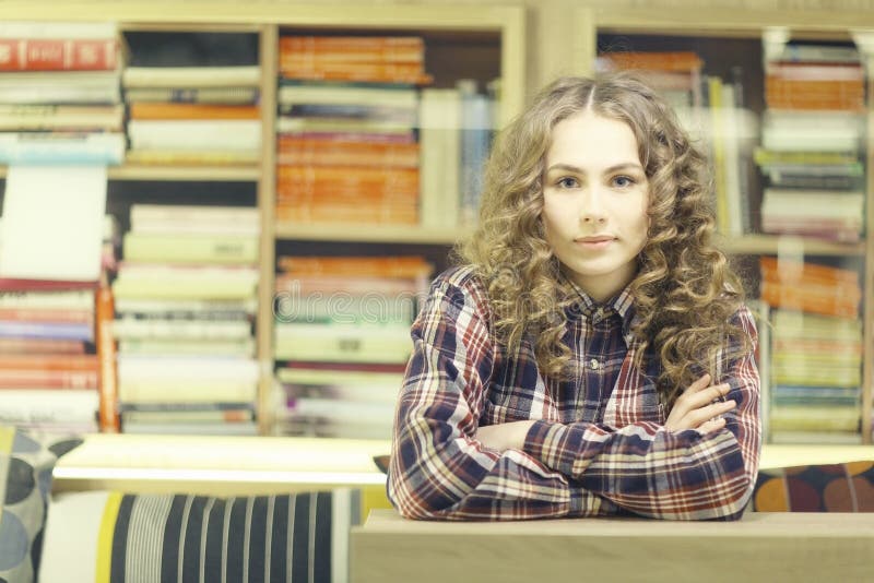 Student in Library Portrait Stock Photo - Image of knowledge, cute ...